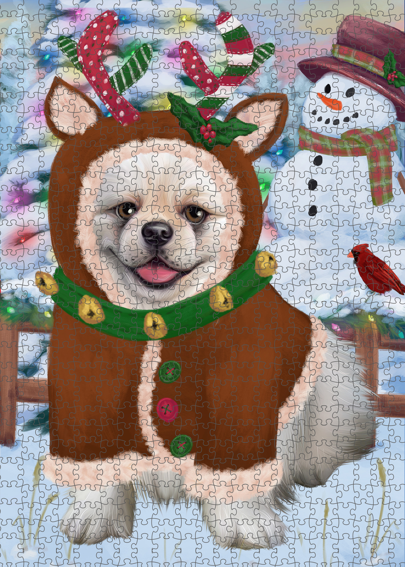 Pekingese Jigsaw Puzzle for Adults Interlocking Games Dog Christmas ...