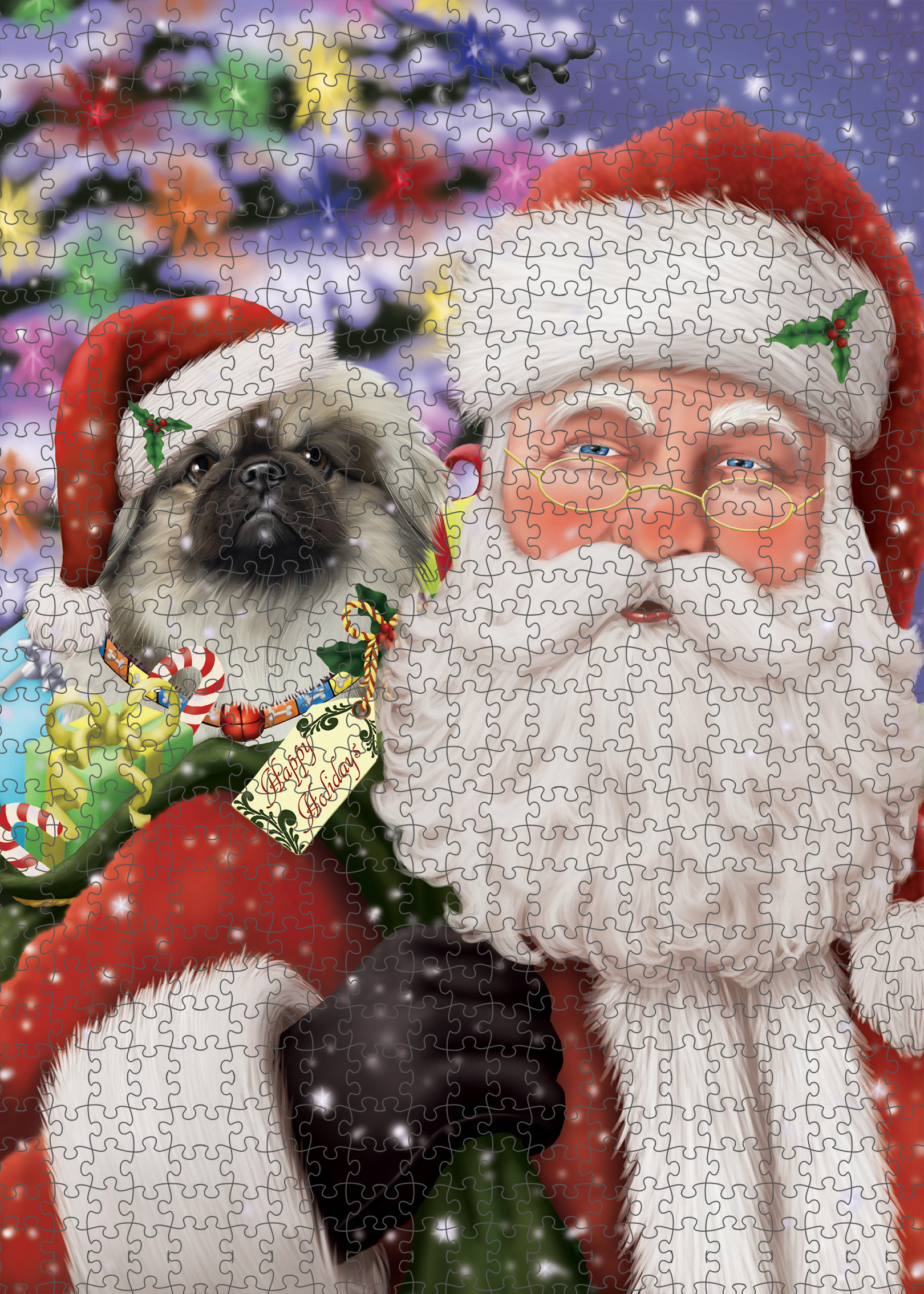 Pekingese Jigsaw Puzzle for Adults Interlocking Games Dog Christmas ...
