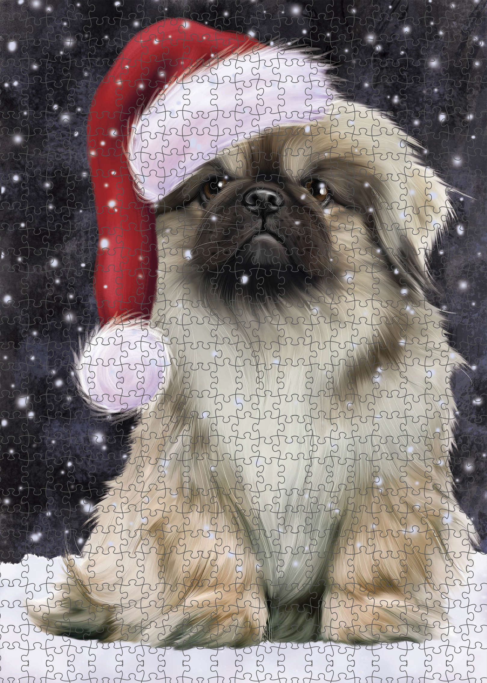Pekingese Jigsaw Puzzle for Adults Interlocking Games Dog Christmas ...
