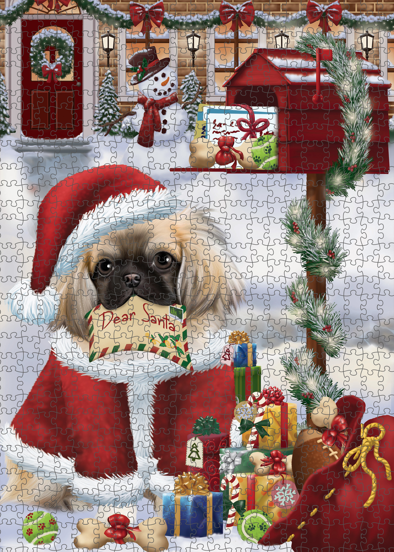 Pekingese Jigsaw Puzzle for Adults Interlocking Games Dog Christmas ...