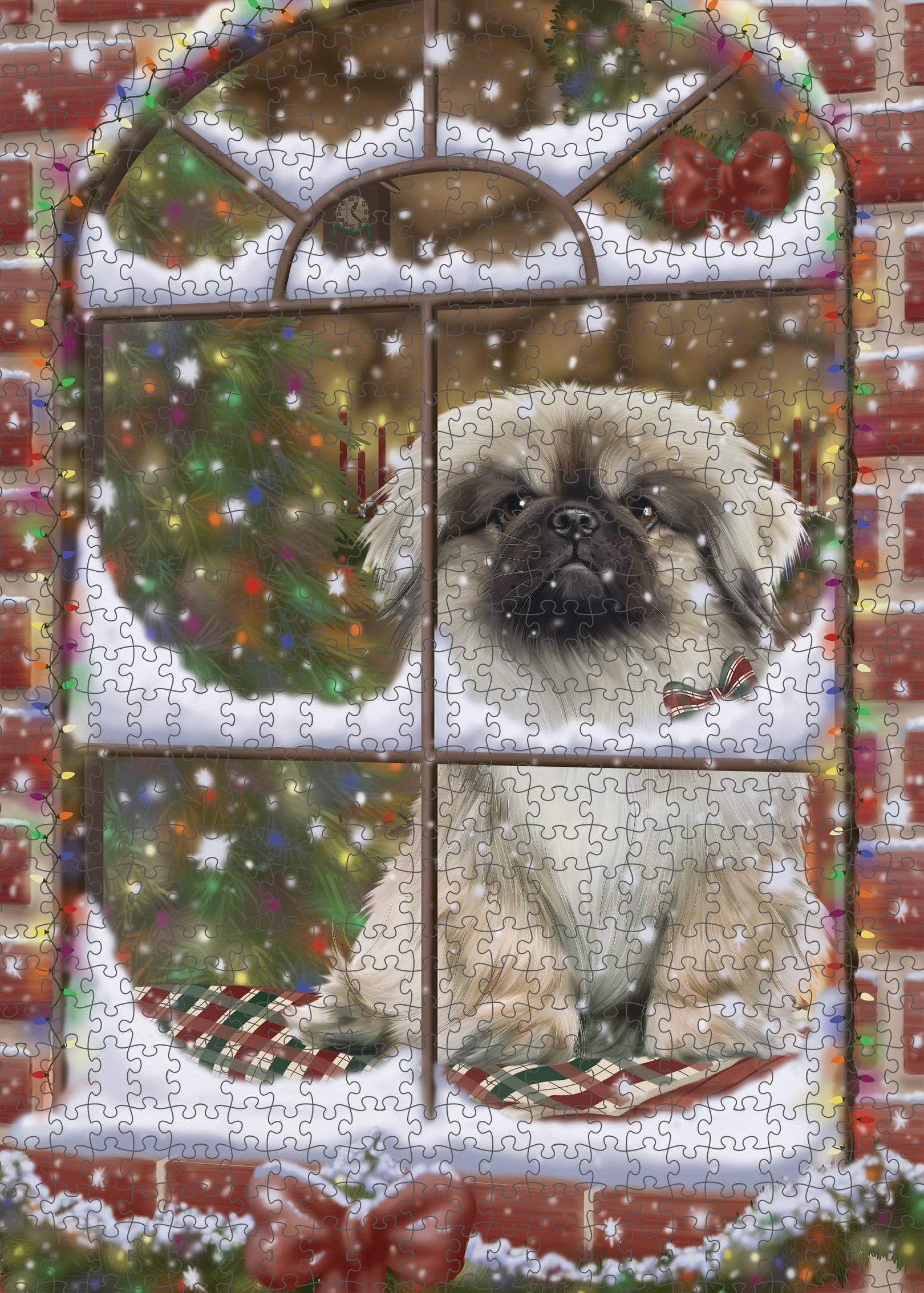 Pekingese Jigsaw Puzzle for Adults Interlocking Games Dog Christmas ...