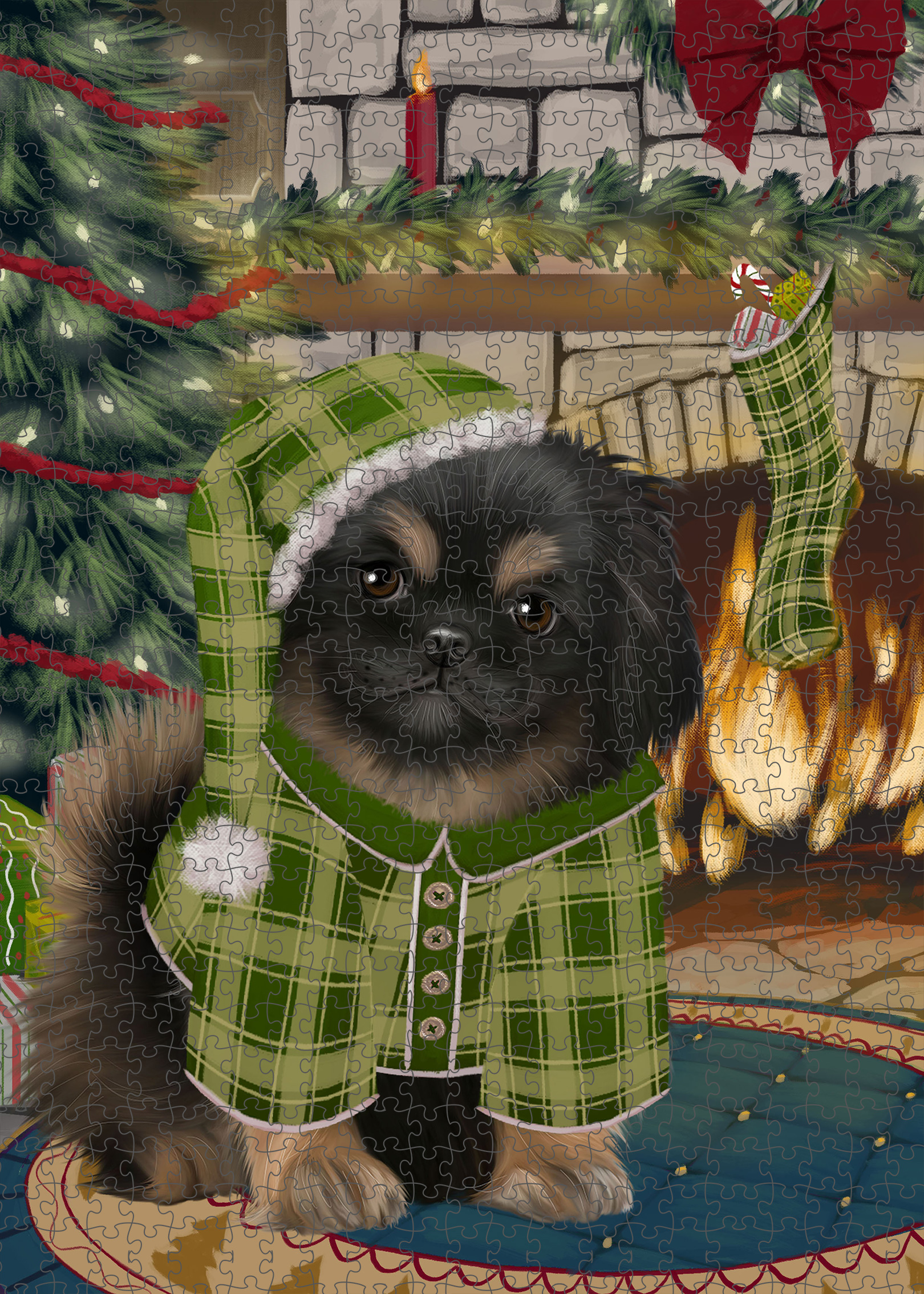 Pekingese Jigsaw Puzzle for Adults Interlocking Games Dog Christmas ...