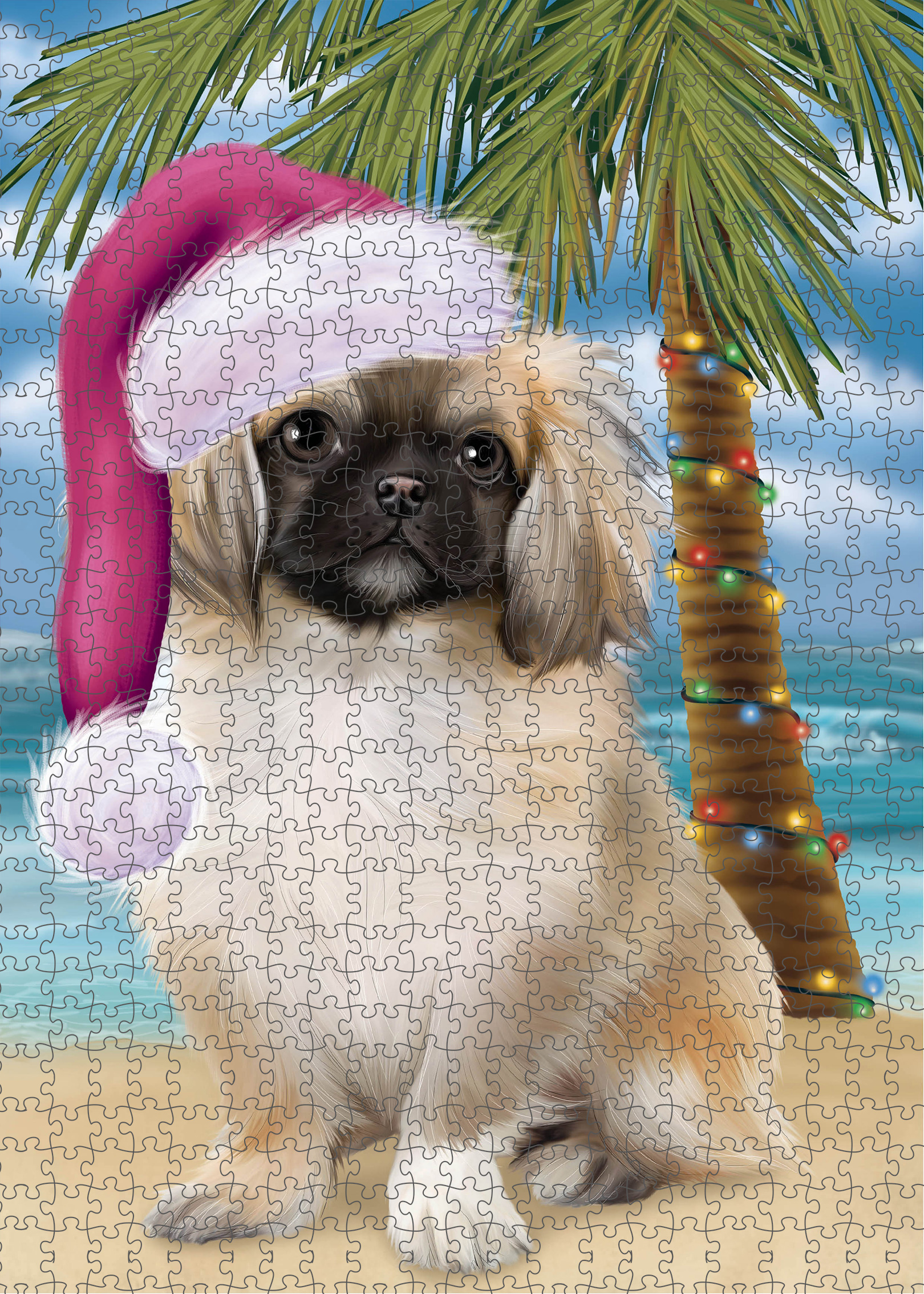 Pekingese Jigsaw Puzzle for Adults Interlocking Games Dog Christmas ...