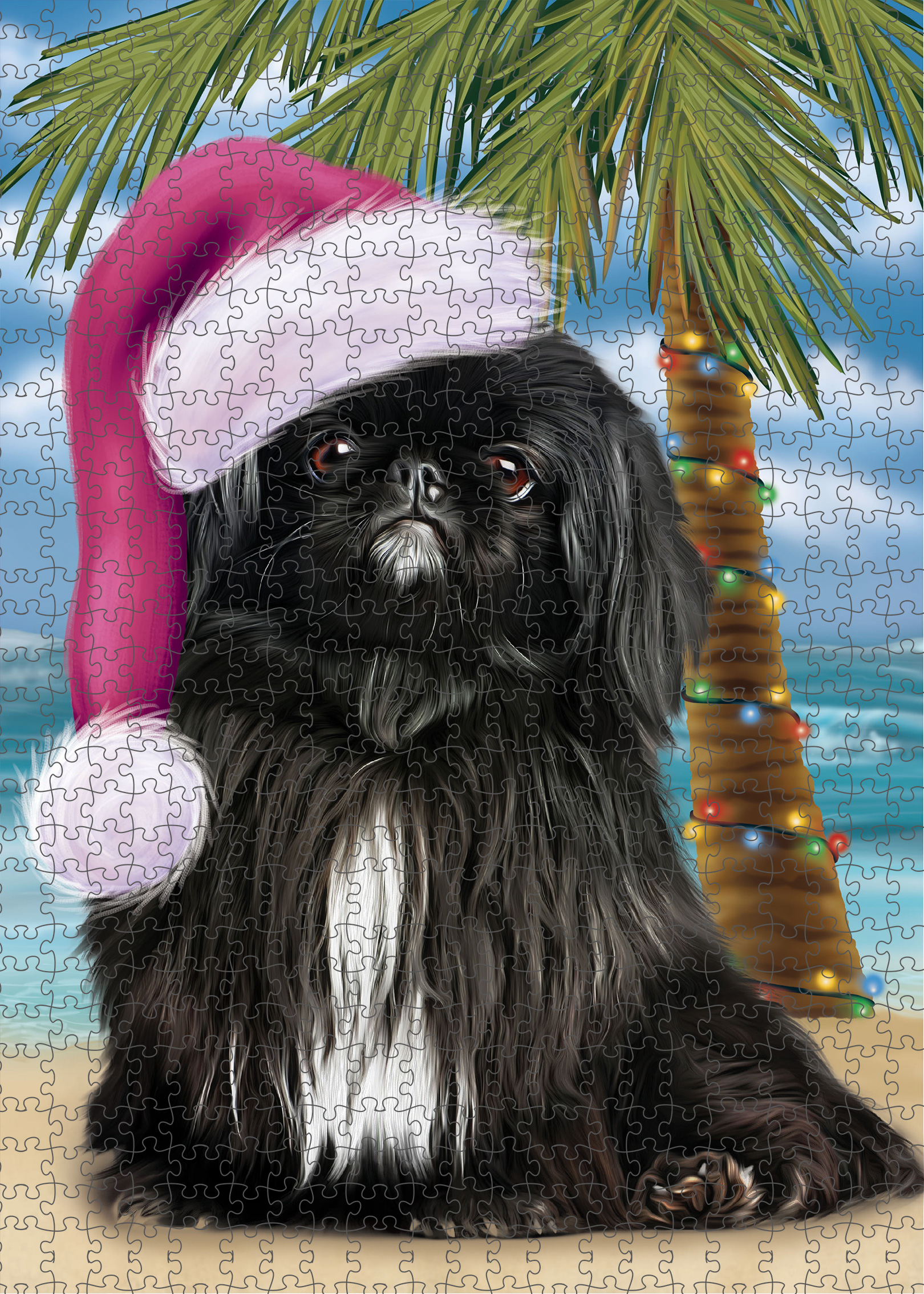 Pekingese Jigsaw Puzzle for Adults Interlocking Games Dog Christmas ...