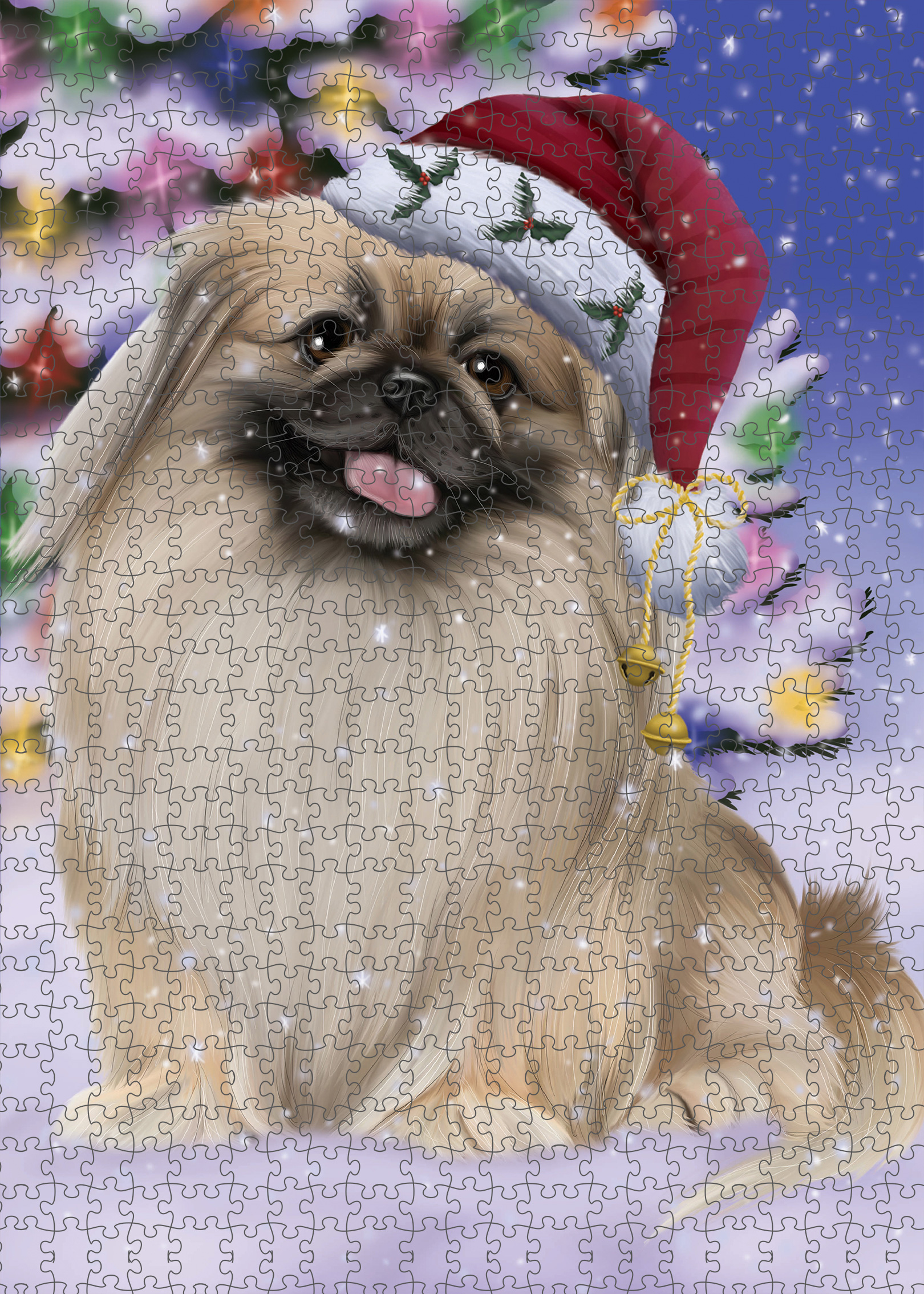 Pekingese Jigsaw Puzzle for Adults Interlocking Games Dog Christmas ...