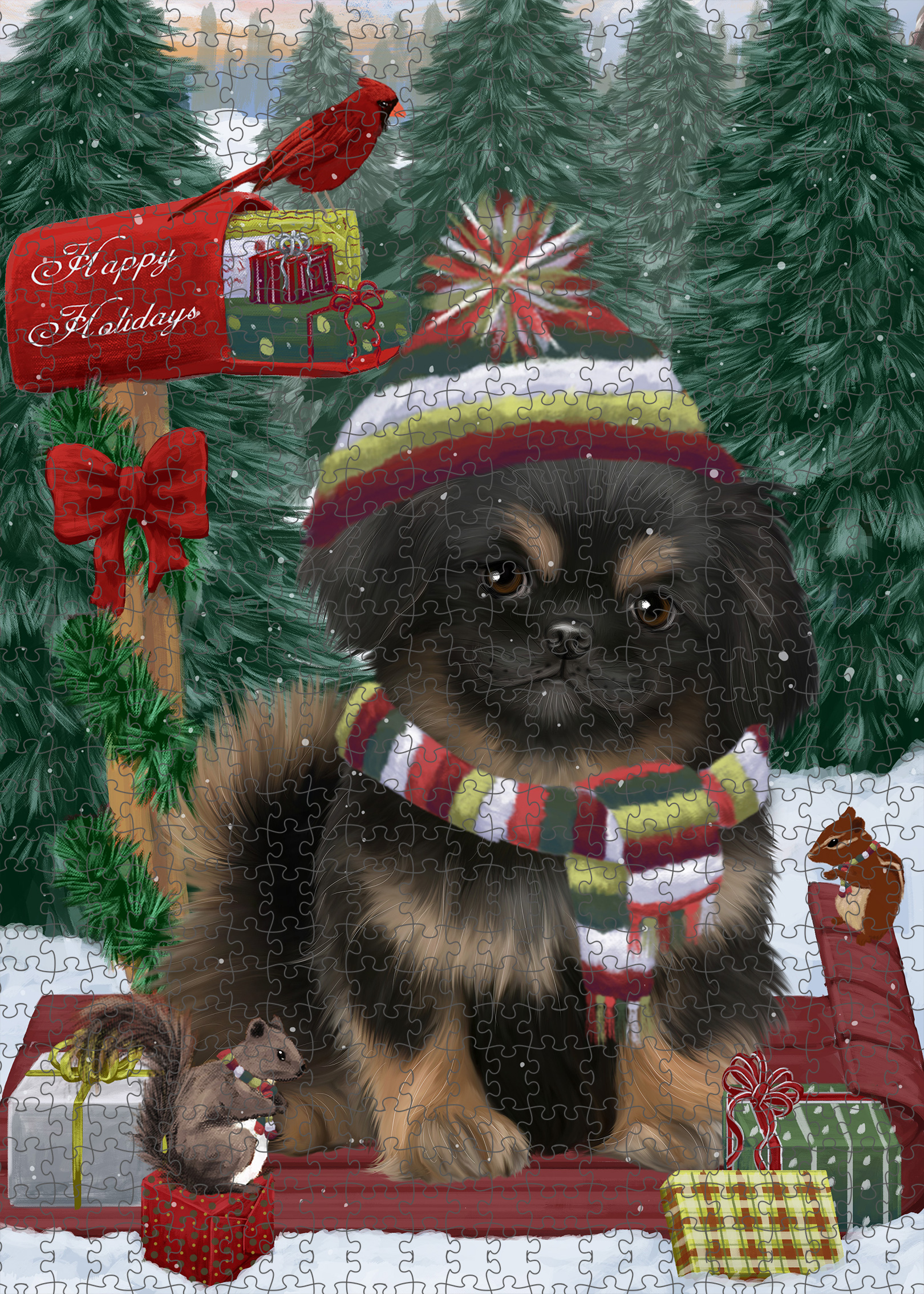 Pekingese Jigsaw Puzzle for Adults Interlocking Games Dog Christmas ...