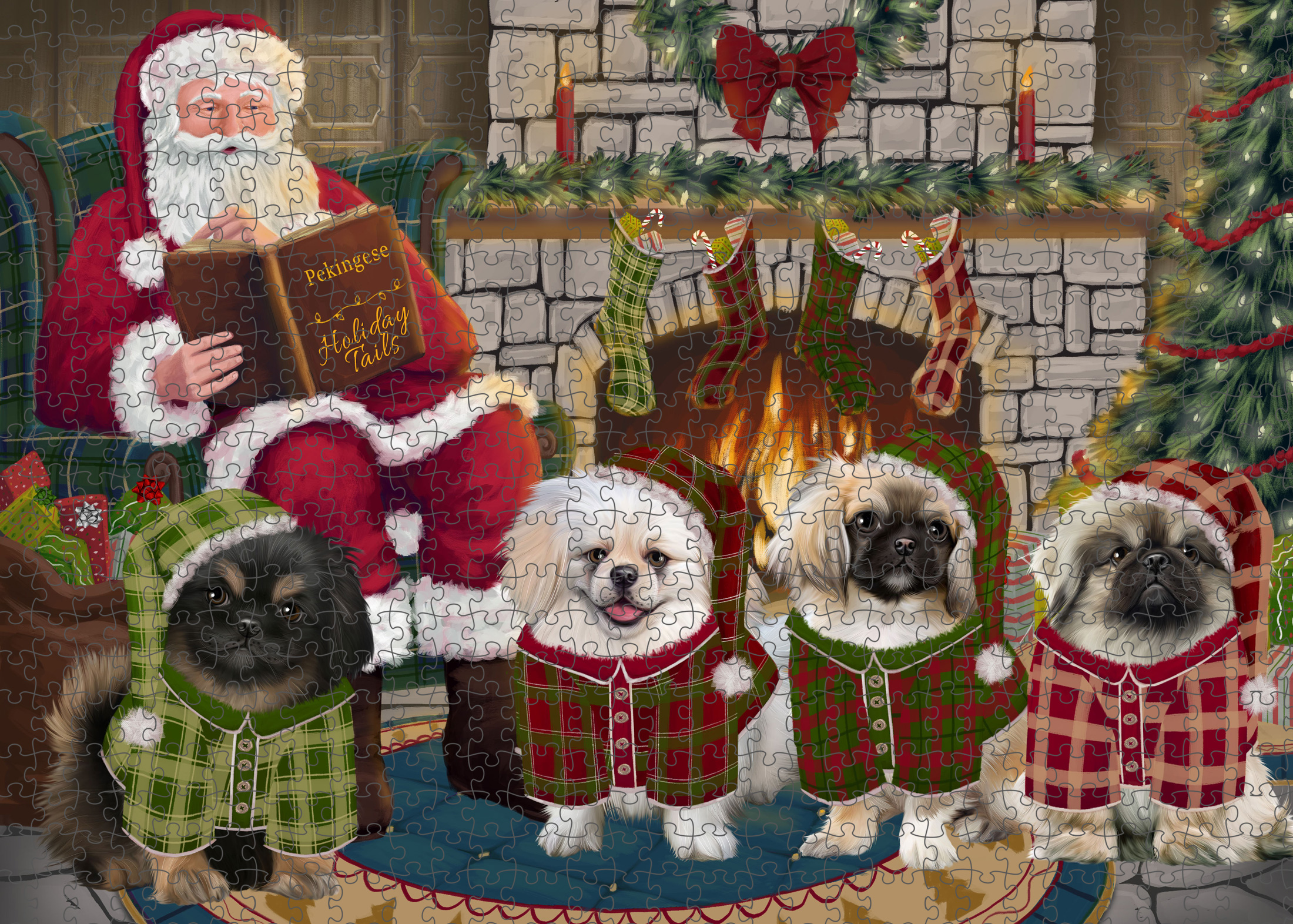 Pekingese Jigsaw Puzzle for Adults Interlocking Games Dog Christmas ...